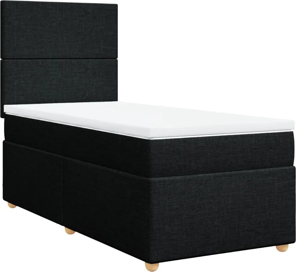 Box spring postel s matrací černá 90x200 cm textil 3293458