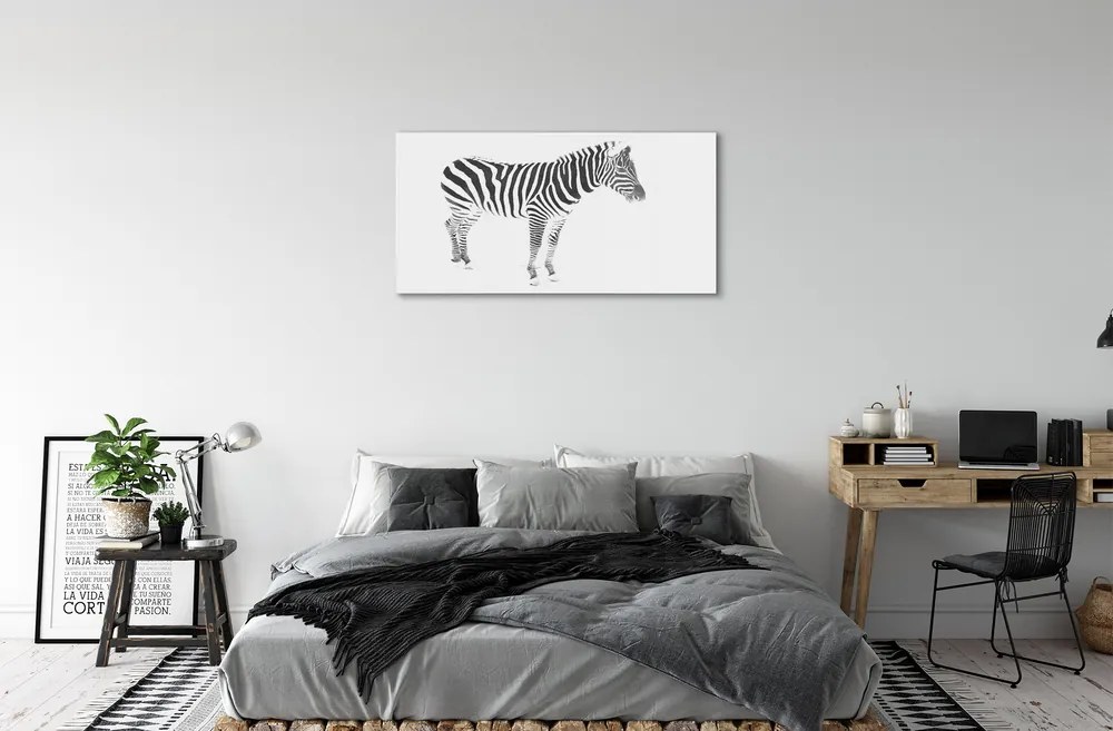 akrylový obraz malované zebra 100x50 cm