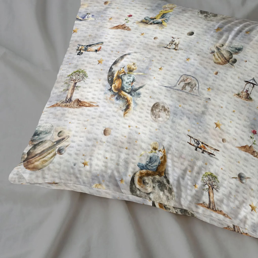 Krepové perkálové prodloužené povlečení Zasněný Malý princ Velikost: 140 x 220 + 70 x 90