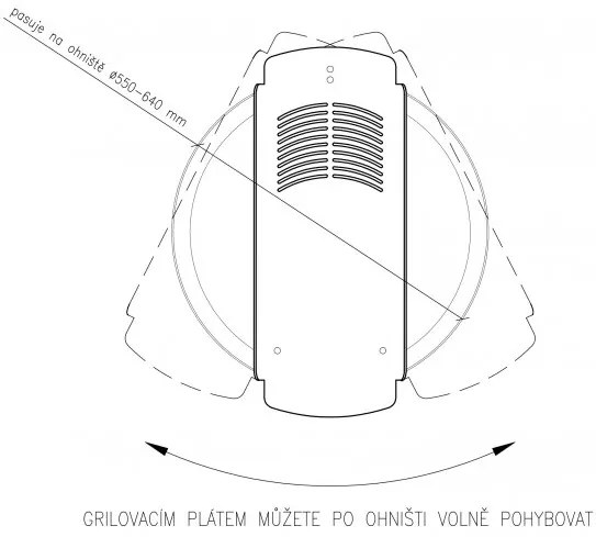 Grilovací plát na přenosné ohniště Ø 60 cm ✔ Nerez