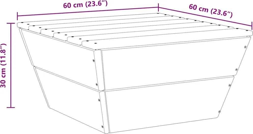 Zahradní stoly 2 ks 60 x 60 x 30 cm impregnované smrkové dřevo 315635