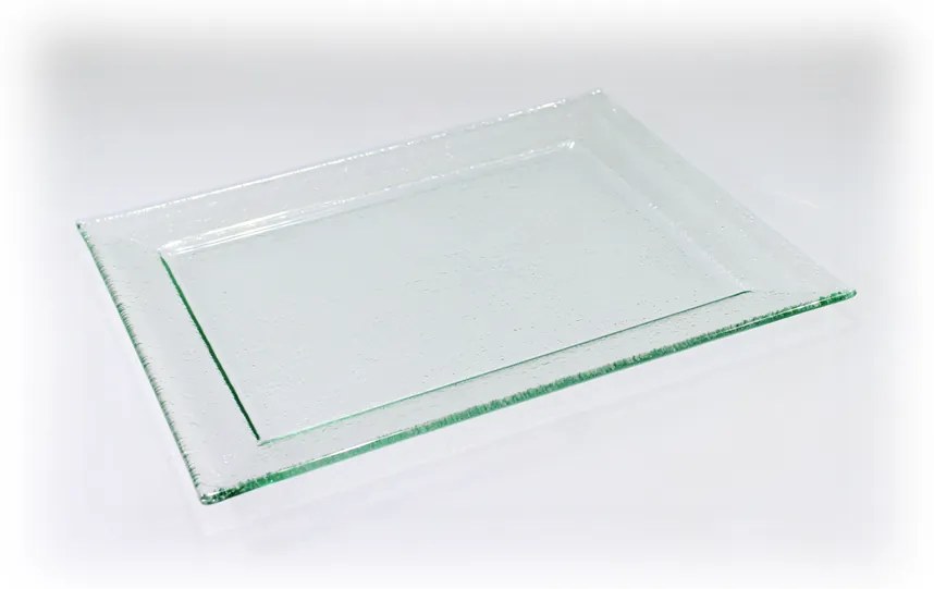 BDK-GLASS Servírovací tác MAXIM 29x23cm Barva: Šedé sklo