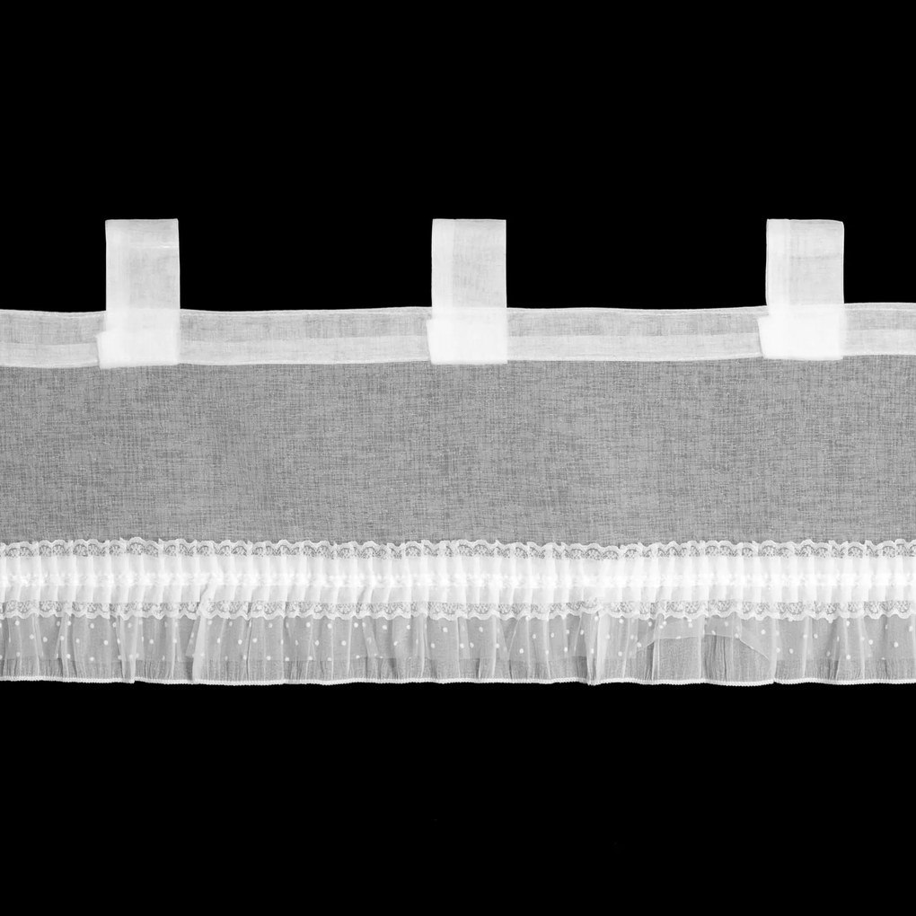KRÁTKÁ ZÁCLONA NA POUTKÁCH MARY 30X150 CM BÍLÁ