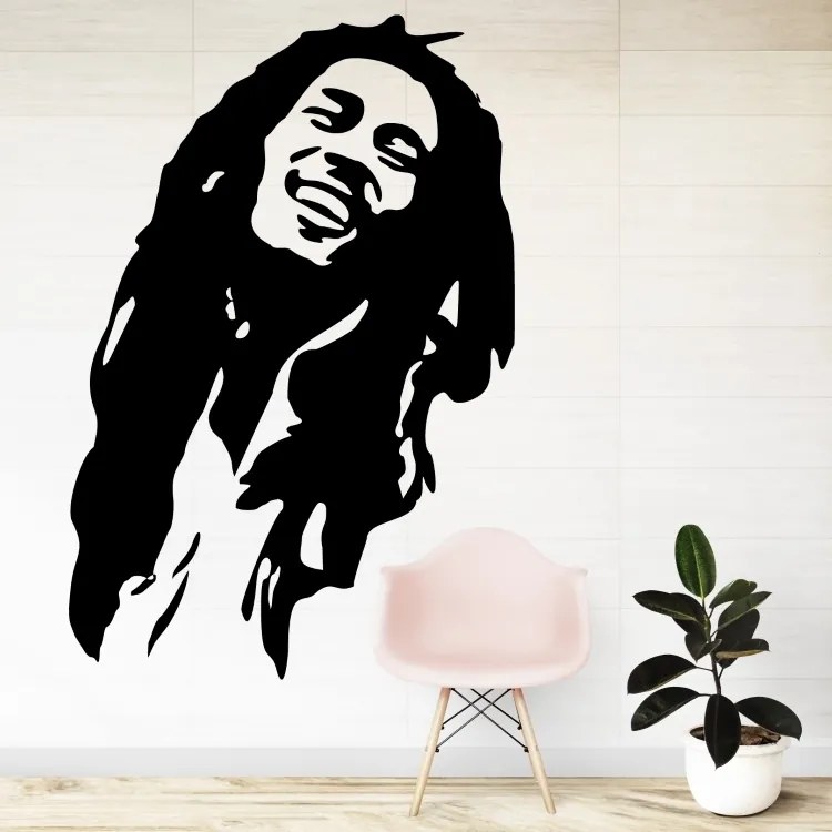 Bob Marley silueta - vinylová samolepka na zeď 147x100cm