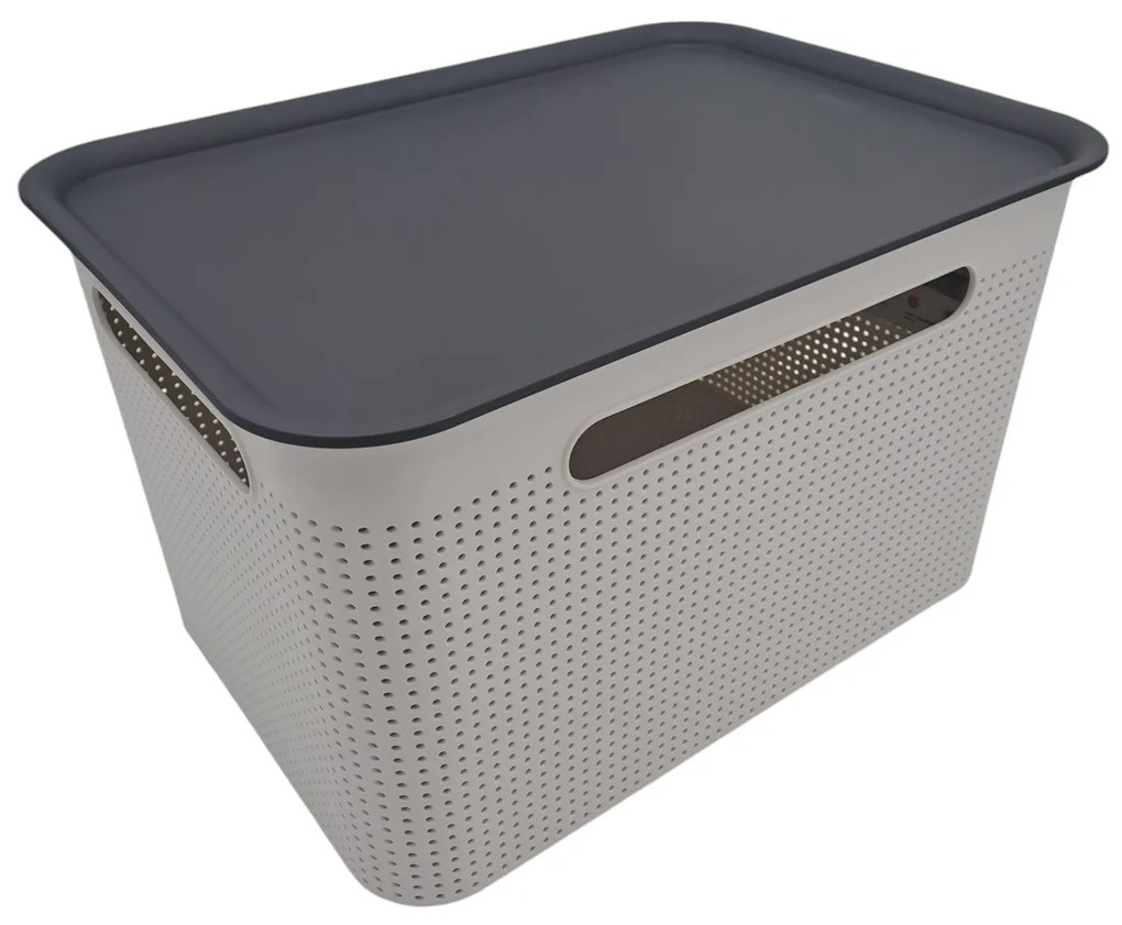 Rotho Úložný box s madly BRISEN 16l, 36x26,2x21cm, bílý