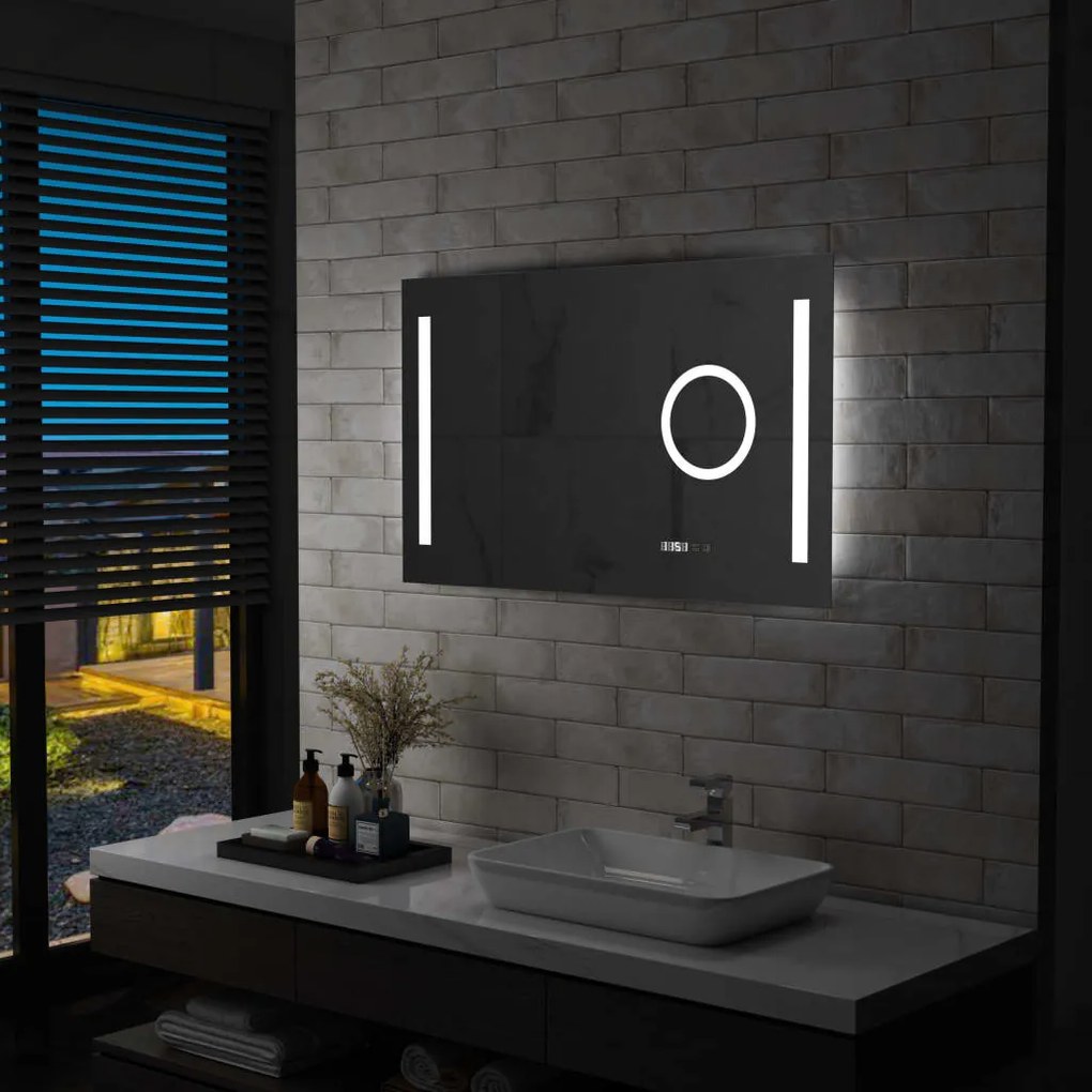 Koupelnové zrcadlo s LED světly a dotykovým senzorem 100x60 cm