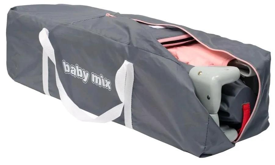 BABY MIX Dětská cestovní postýlka se závěsným lůžkem Baby Mix Sloni šedá