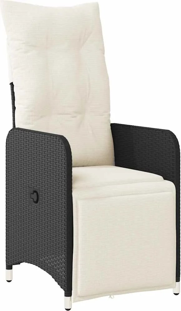 5dílný zahradní bistro set s poduškami černý polyratan 3277136