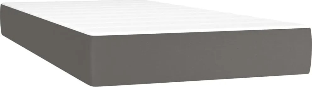 vidaXL Box spring postel s matrací 90x190 cm umělá kůže [3129007] Barva: Šedá