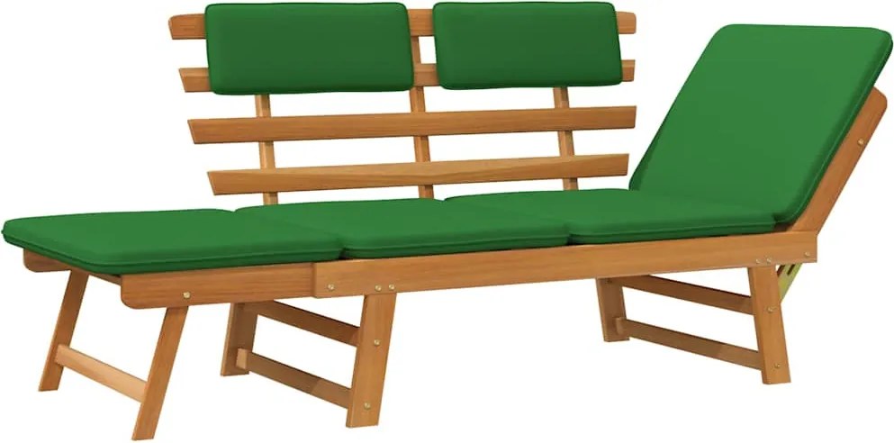 Zahradní lavice s poduškami 2 v 1 190 cm masivní akáciové dřevo 312121