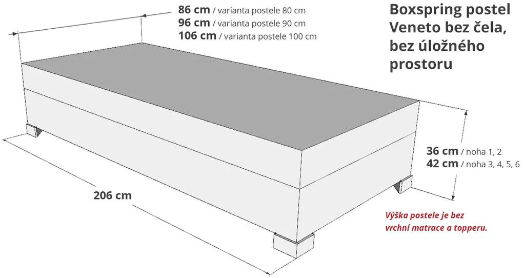 NEW DESIGN postele Postel boxspring VENETO bez úložného prostoru, 100×200 cm Velikost postele: 100 × 200 cm