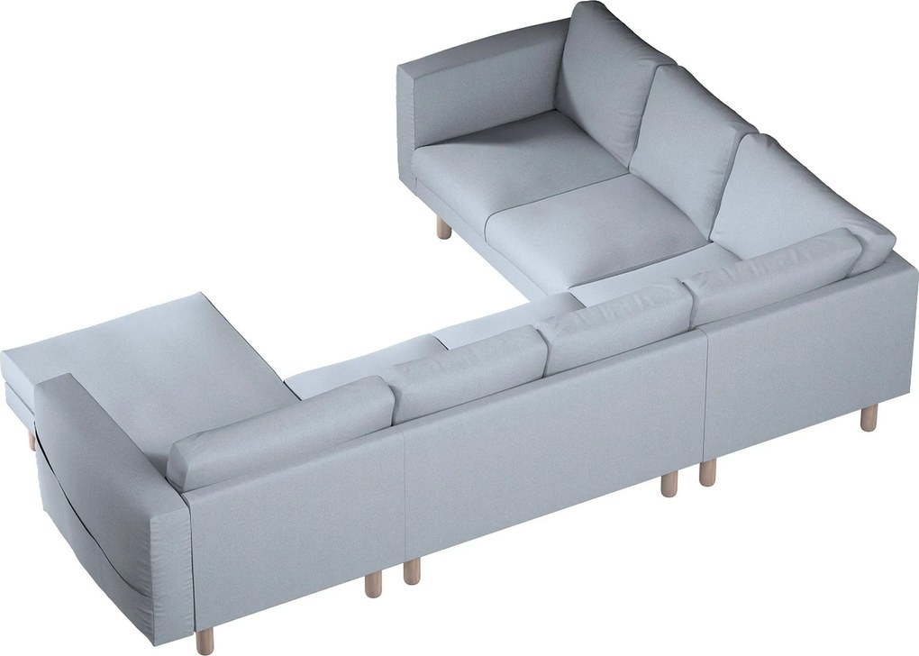 Potah na pohovku IKEA Norsborg rohová, 5-místná se šezlongem barva modrá látka pletený vzor