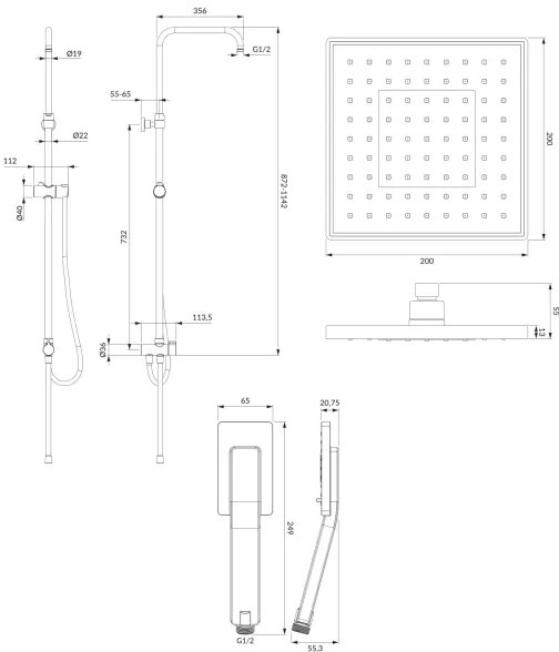 OMNIRES SYSJIMJIMCR - Sprchová sada JIMJIM lesklý chrom