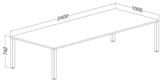 Jednací stůl ProOffice 240 x 100 cm