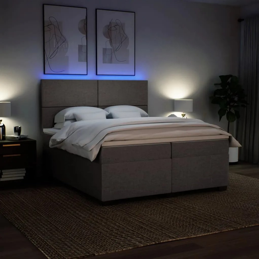 Box spring postel s matrací taupe 200x200 cm textil 3292892