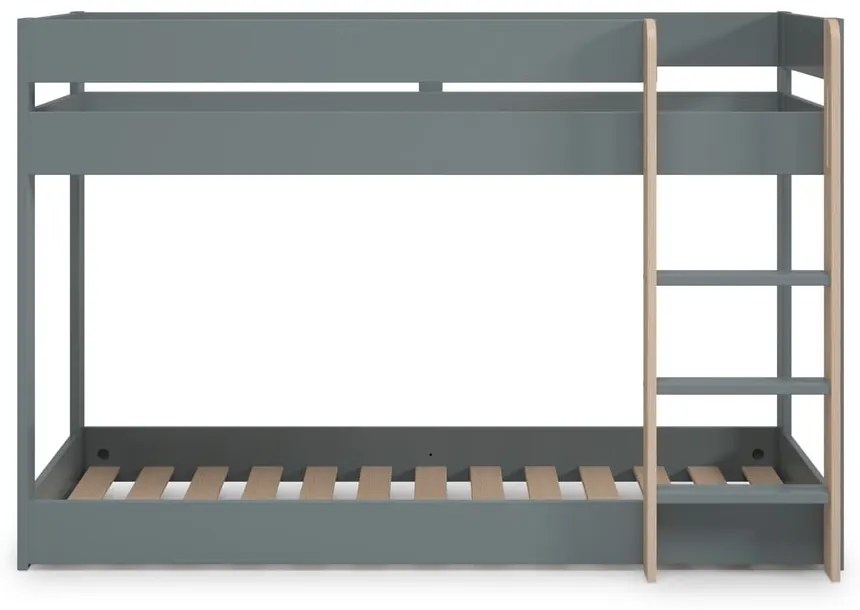 Patrová dětská postel šedozelená s roštem 90x190 cm Angel – Marckeric