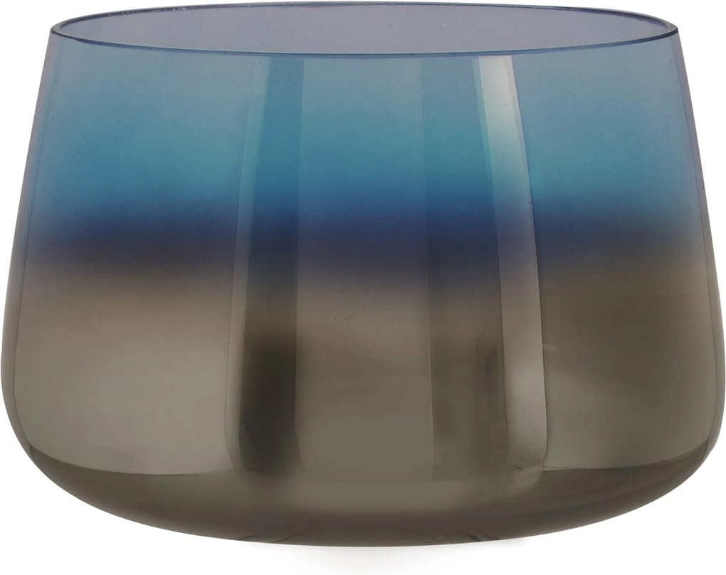 PRESENT TIME Malá modrá skleněná váza Oiled