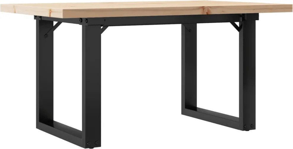 Konferenční stolek s O rámem 80x50x40,5cm borové dřevo a ocel 3282728