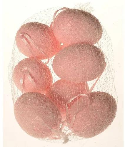 Umělé Vejce závěsná růžová, sada 9 ks, v. 6 cm, síťka