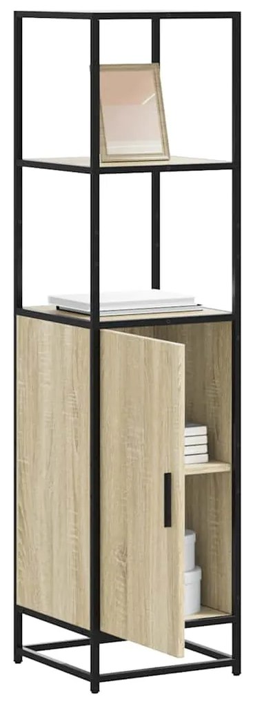 Skříň highboard dub sonoma 35,5x35x139 cm kompozit a kov