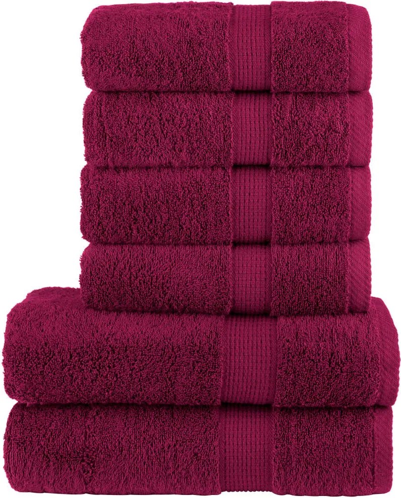 6dílná sada ručníků Premium SOLUND bordó 600 g/m² 137556