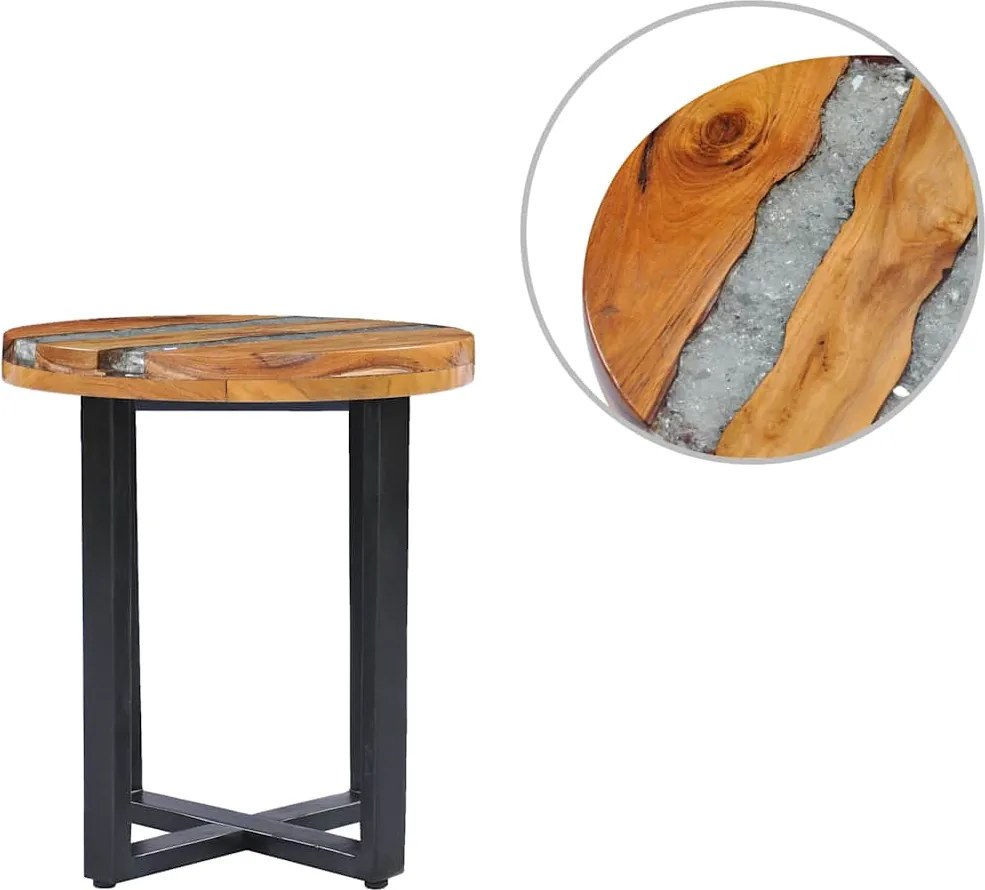 Konferenční stolek 40 x 45 cm masivní teak a polyresin 281652
