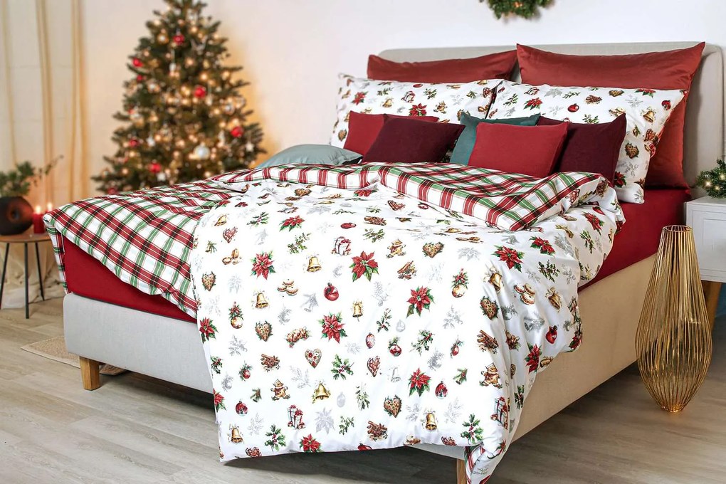 Bavlněné povlečení Vánoční svátky Velikost: atypický 240 x 200 + 2 x 70 x 90