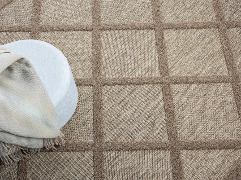 My Flair, Kusový koberec Mara beige – na ven i na doma, 100x160, béžová, chodba / předsíň