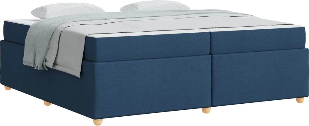 Rám postele s matrací Modrá 200 x 200 cm textil 3399383