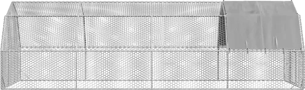 Výběh pro slepice se střechou 2,5x8x2,25 m pozinkovaná ocel 3328528