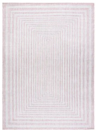 koberec SISAL SION bludiště 22376 ploché tkaní růžový / ecru velikost 180x270 cm | krásné koberce cz