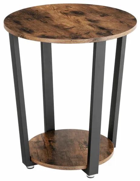 Noční stolek Pansy (hnědá, černá, 50x57x50 cm)