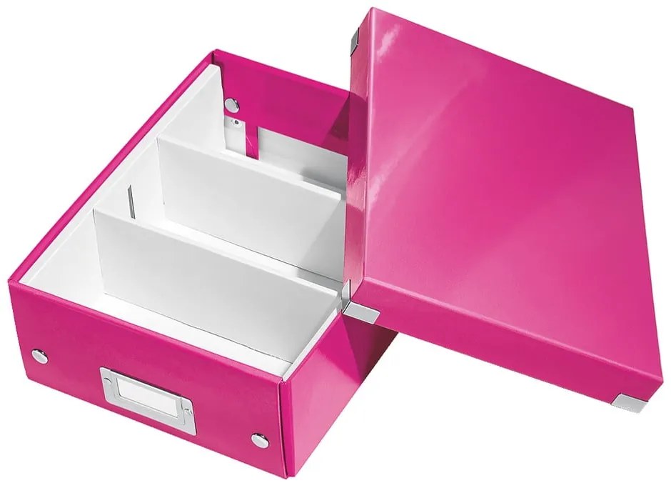 Růžový box s organizérem Leitz Office, délka 28 cm