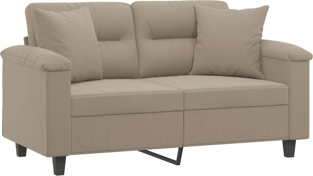 2místná pohovka s polštáři taupe 120 cm tkanina z mikrovlákna 3200965