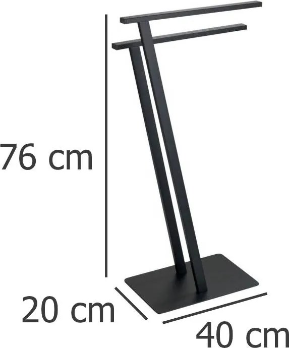 2-ramenný věšák na ručníky LIRIO, černý, WENKO