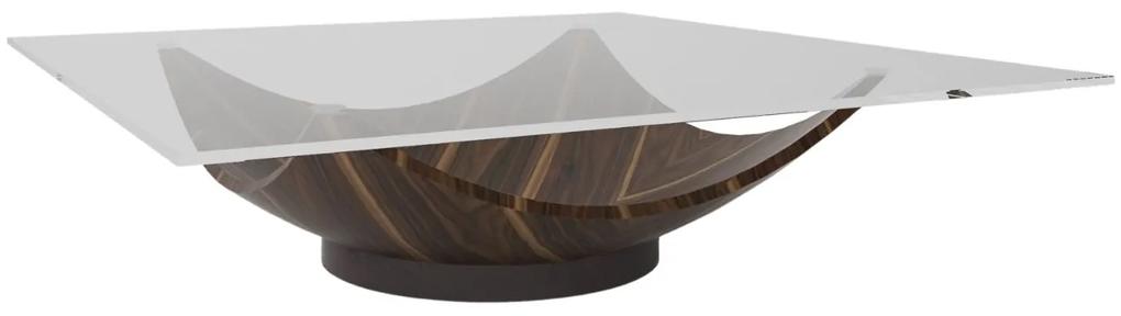 OnaDnes -20% Skleněný konferenční stolek Miotto Eliseo s ořechovou podnoží  120 cm