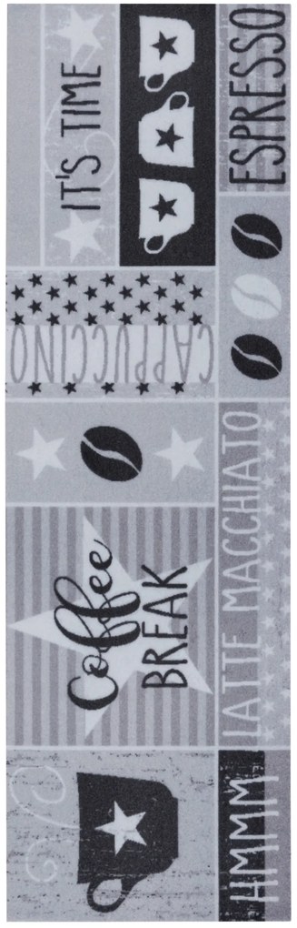 Hanse Home, Běhoun Cook & Clean 105723 Grey Black White, 50x150, šedá, kuchyně