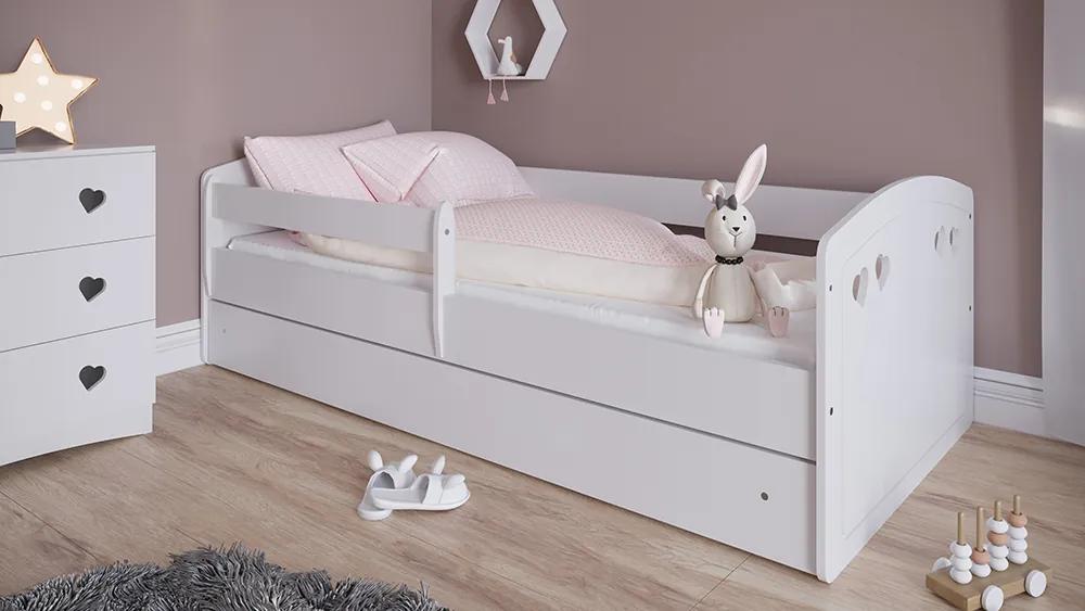BabyBeds Dětská postel Julie s úložným prostorem Velikost postele: 160x80 cm, Barva postele: Pudrová růž