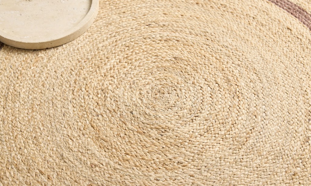 Diamond Carpets India, Ručně vázaný kusový koberec Ora J-28 Natural kruh, 240x240 (průměr) kruh, béžová, chodba / předsíň