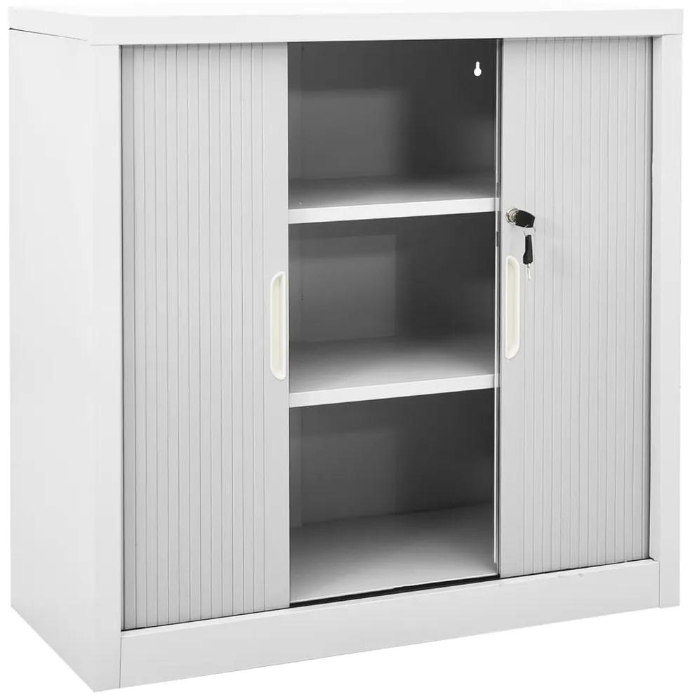 vidaXL Skříň s posuvnými dveřmi šedá 90 x 40 x 90 cm ocel