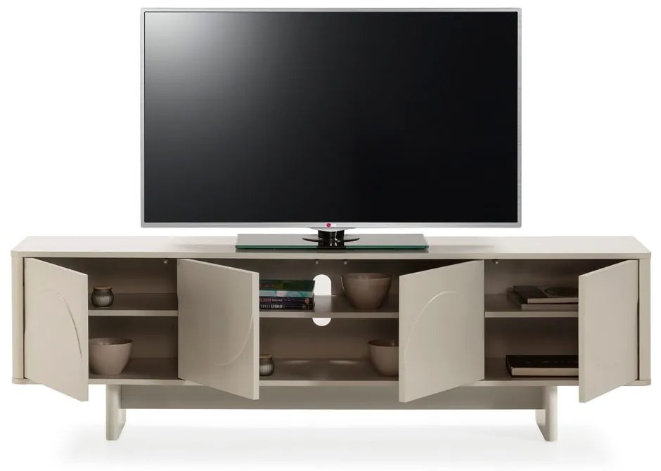 Krémový TV stolek 180x55x40 cm Solei – MOME
