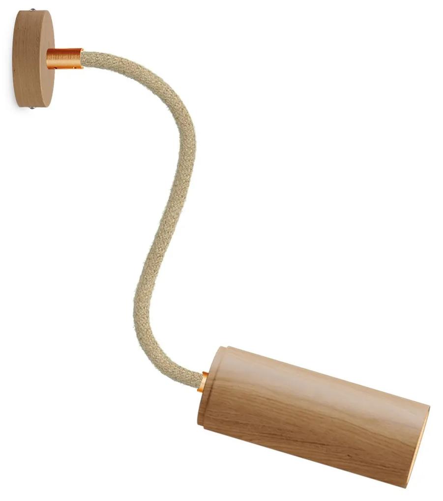 creative cables Fermaluce Flex 30 bodové svítidlo se stínidlem tub-E14, dřevěný mini baldachýn Barva: dřevo