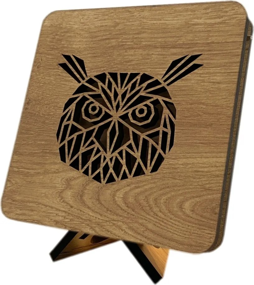 Li-Go "Hlava sovy" lampa 19x19 cm provedení povrchu: dub světlý