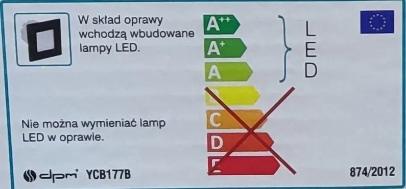 DPM Schodišťové orientační svítidlo, 4000K čtverec, bílá