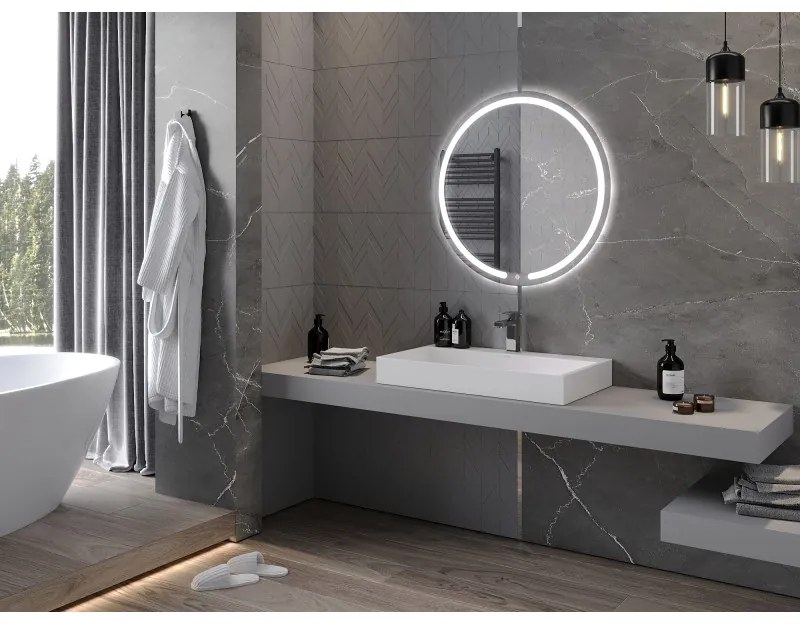 Mexen Rose, LED koupelnové zrcadlo s podsvícením 80x80 cm, 6000K, ochrana proti zamlžování, 9810-080-080-611-00