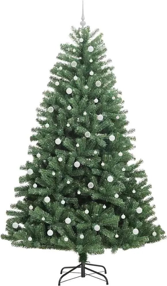 Umělý Skládací Vánoční Strom Zelená 240 cm PVC a kov 3395508