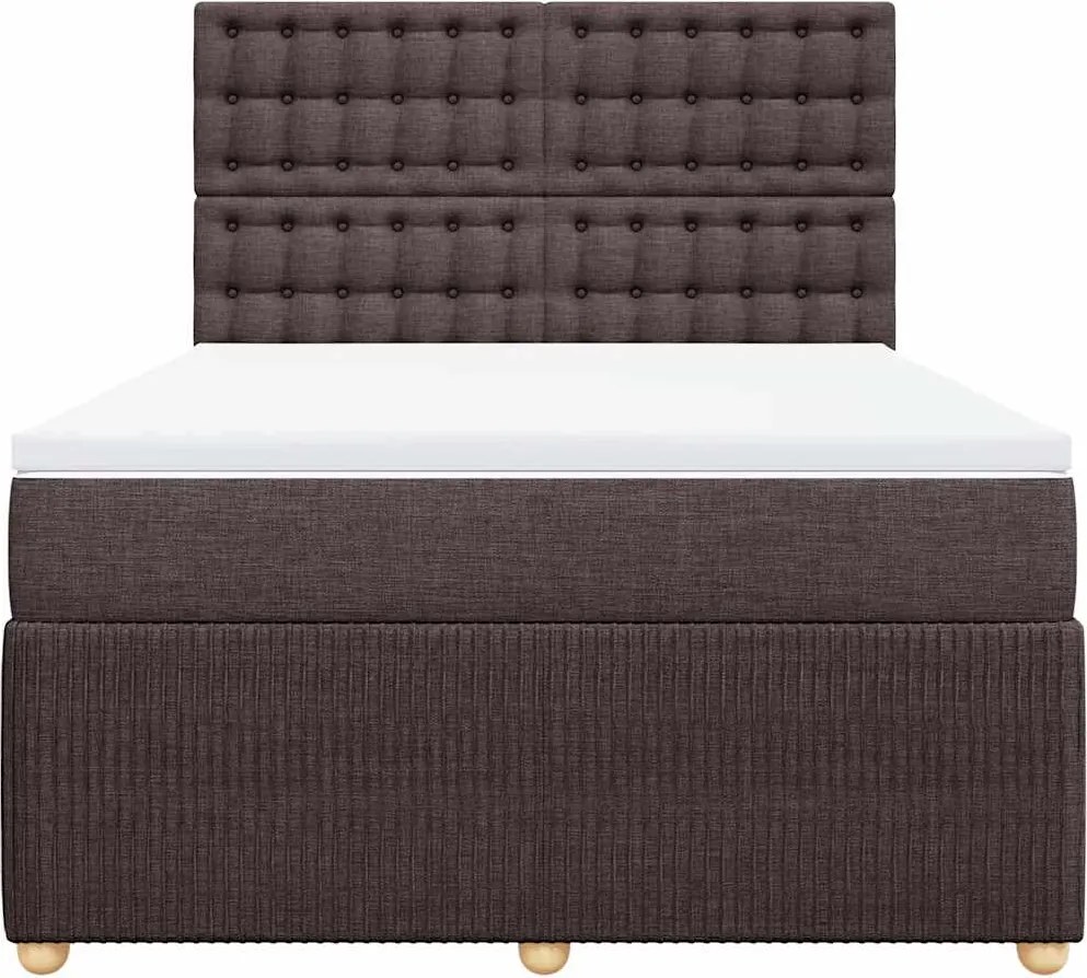 Box spring postel s matrací tmavě hnědá 140x190 cm textil 3294368
