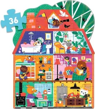 DJECO Puzzle Dům malých kamarádů / 36 dílků / od 3 let