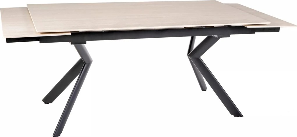 Jídelní rozkládací stůl Norton 160/240 cm keramika travertin/černý