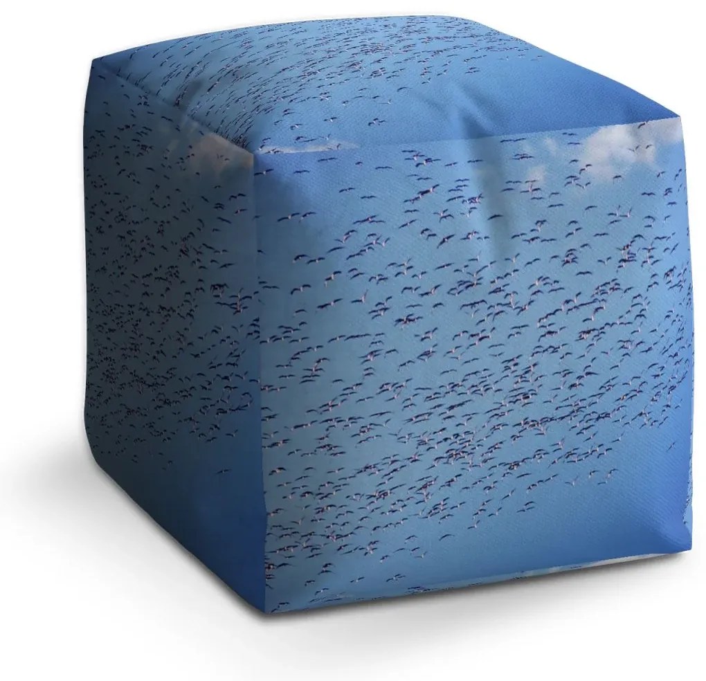 Sablio Taburet Cube Hejno ptáků - 40x40x40 cm
